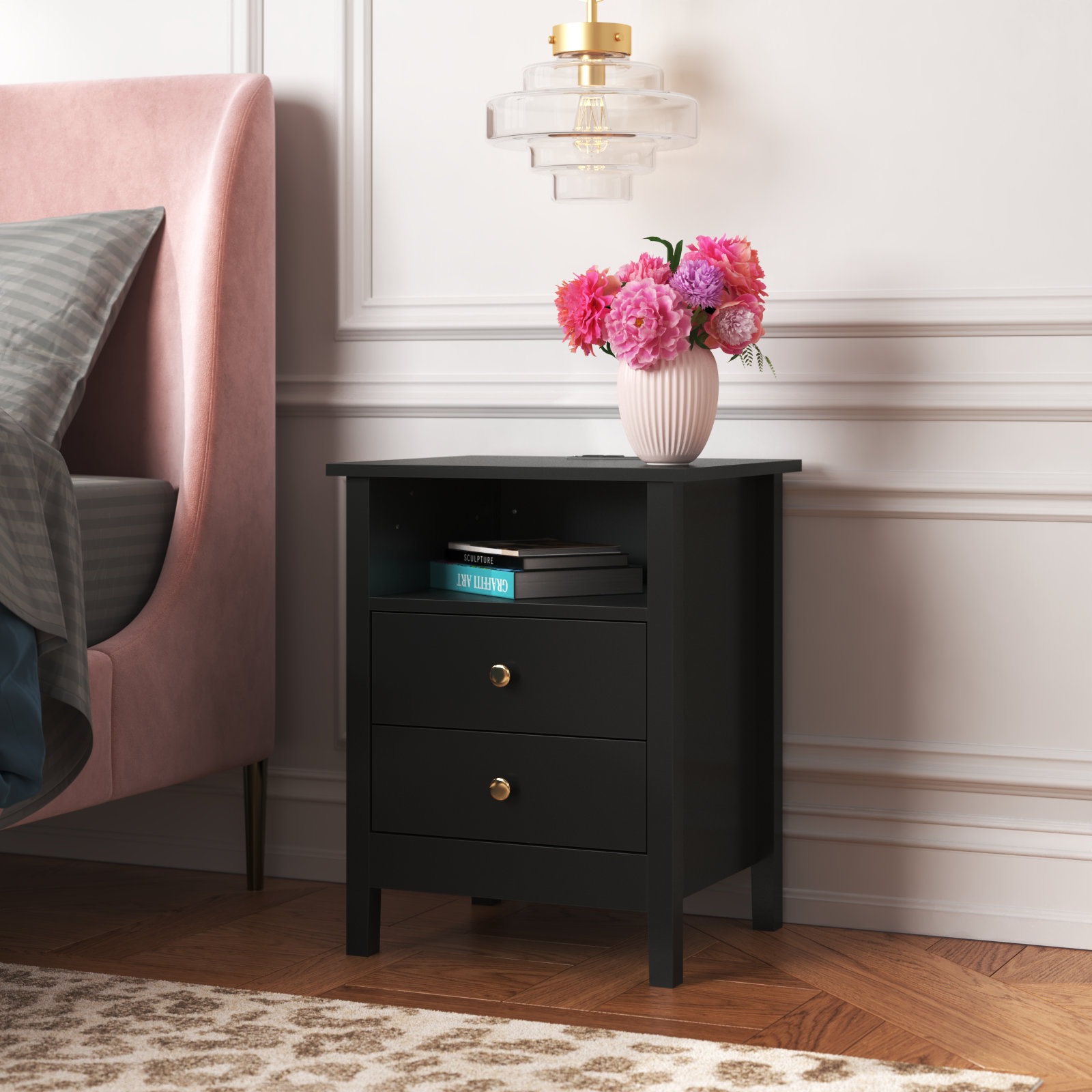 Nightstand with usb port store